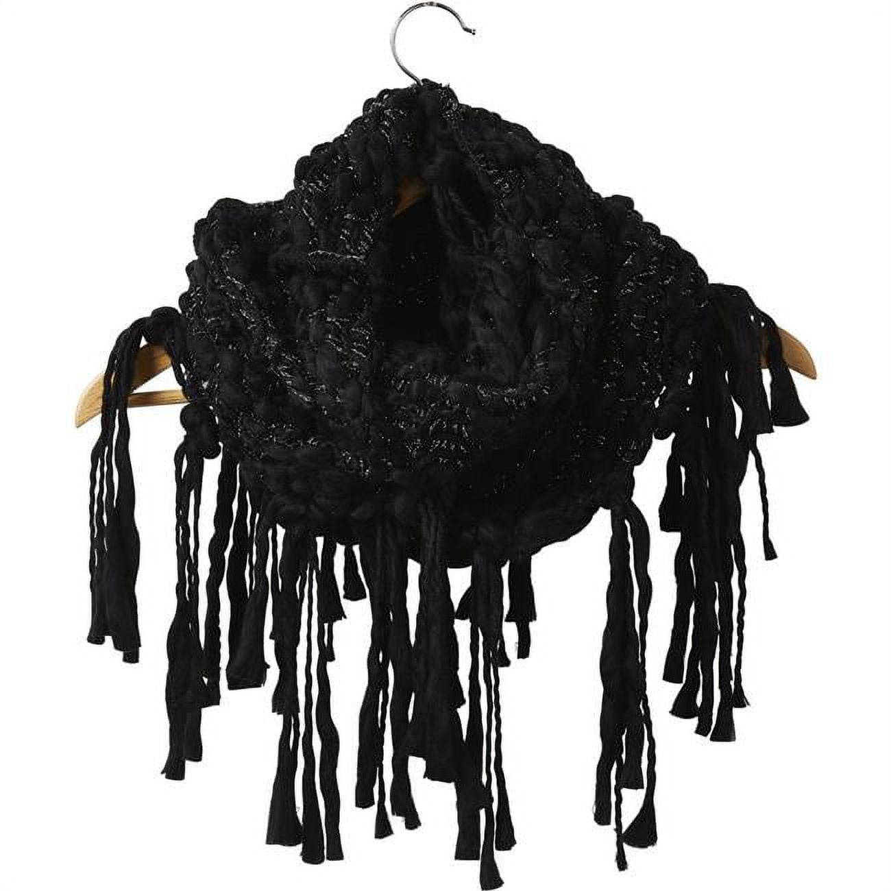 Tickled Pink Women's Top Knot Fringe Infinity Scarf, 25" x 16" Loop ...