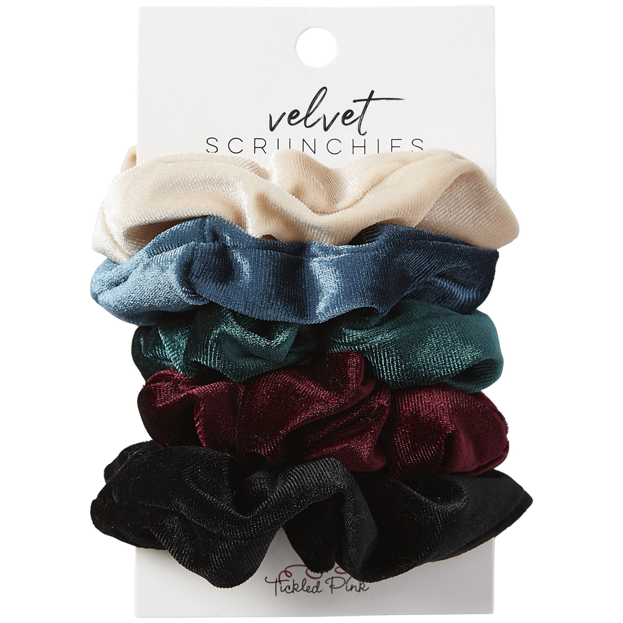 Tickled Pink Women's Velvet Scrunchie Set, Jewel Tones - Walmart.com