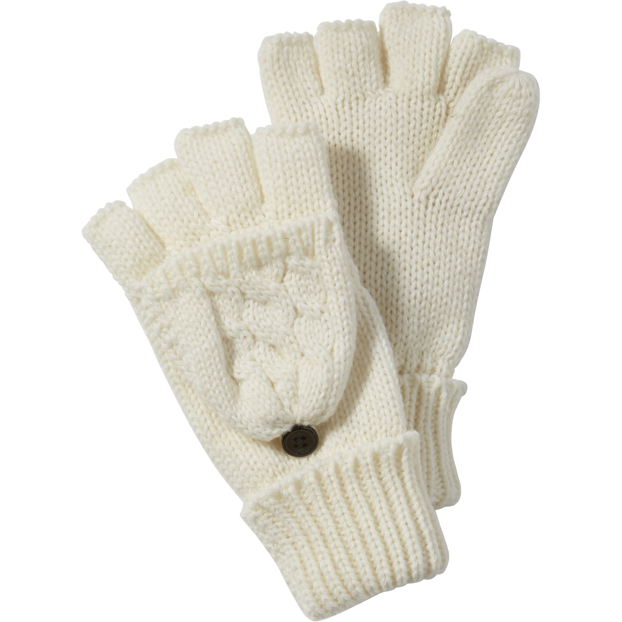 Tickled Pink Women's White Dove Cableknit Mittens - Walmart.com