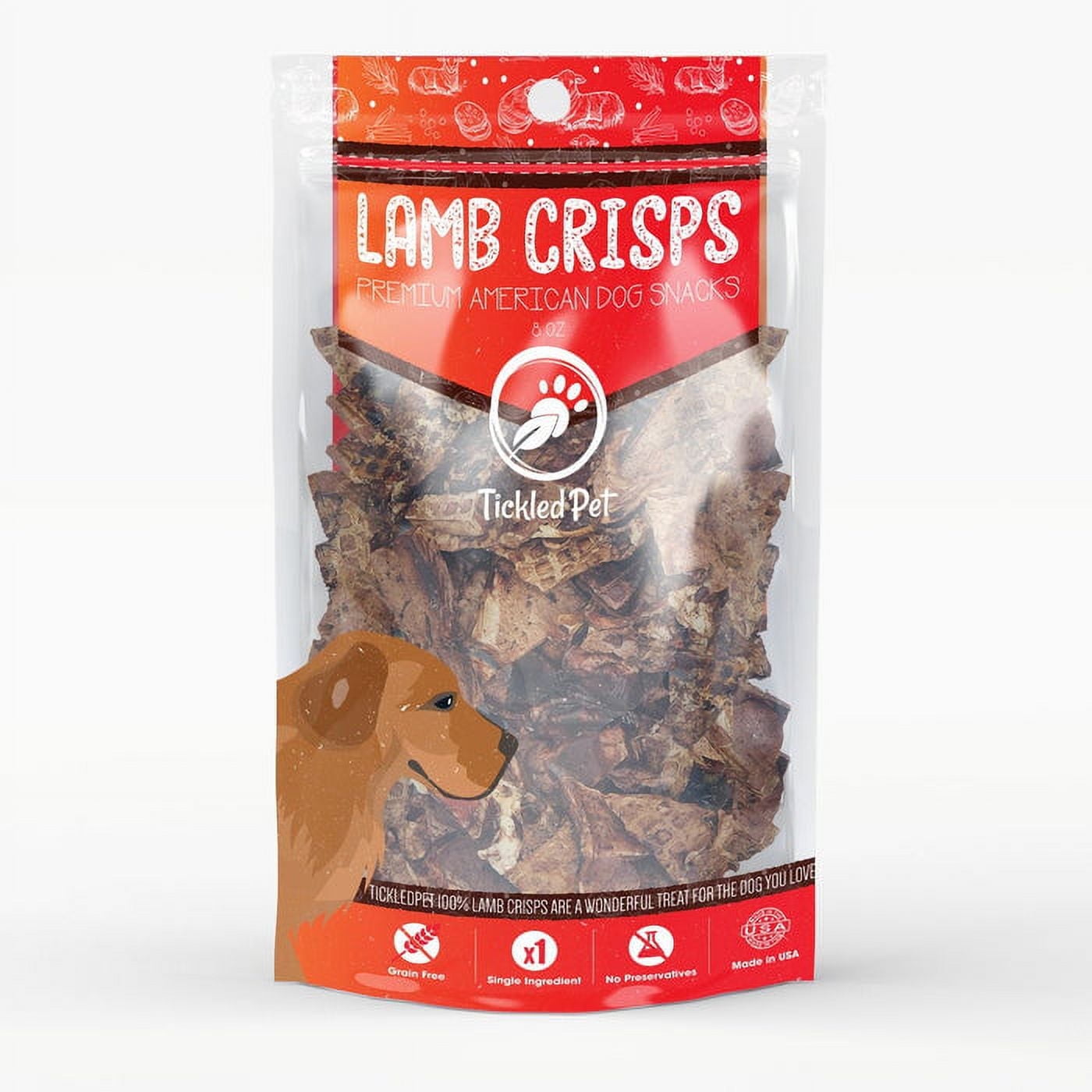 TickledPet Lamb Lung Dog Treats - Natural Slow Roasted Lamb Crisps Made ...