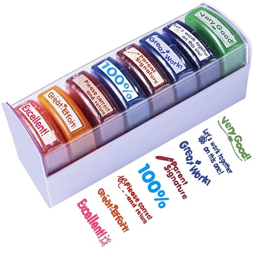 Tickselect Teacher Stamps for Classroom Grading 8PCS â€“ Rectangular ...