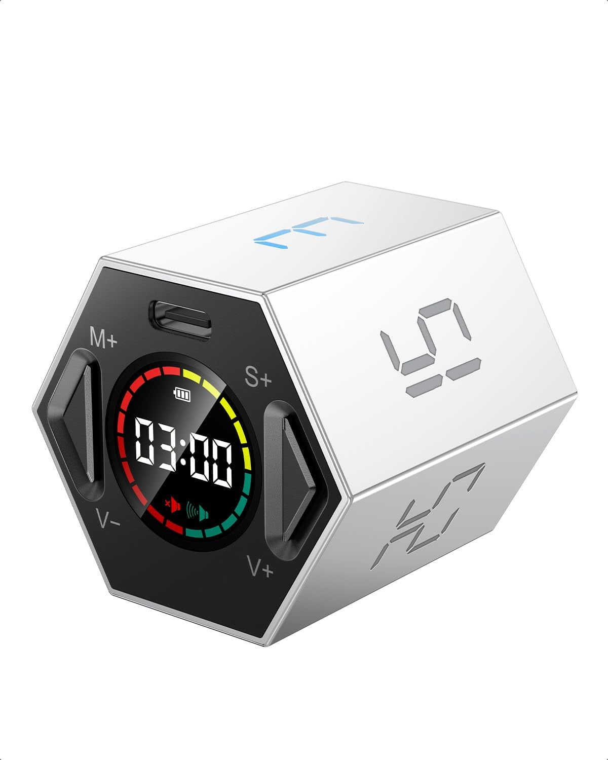 Ticktime Pomodoro Timer Cube, Hexagon Productivity Timer, Pause & Resume, Silent & Adjustable ...