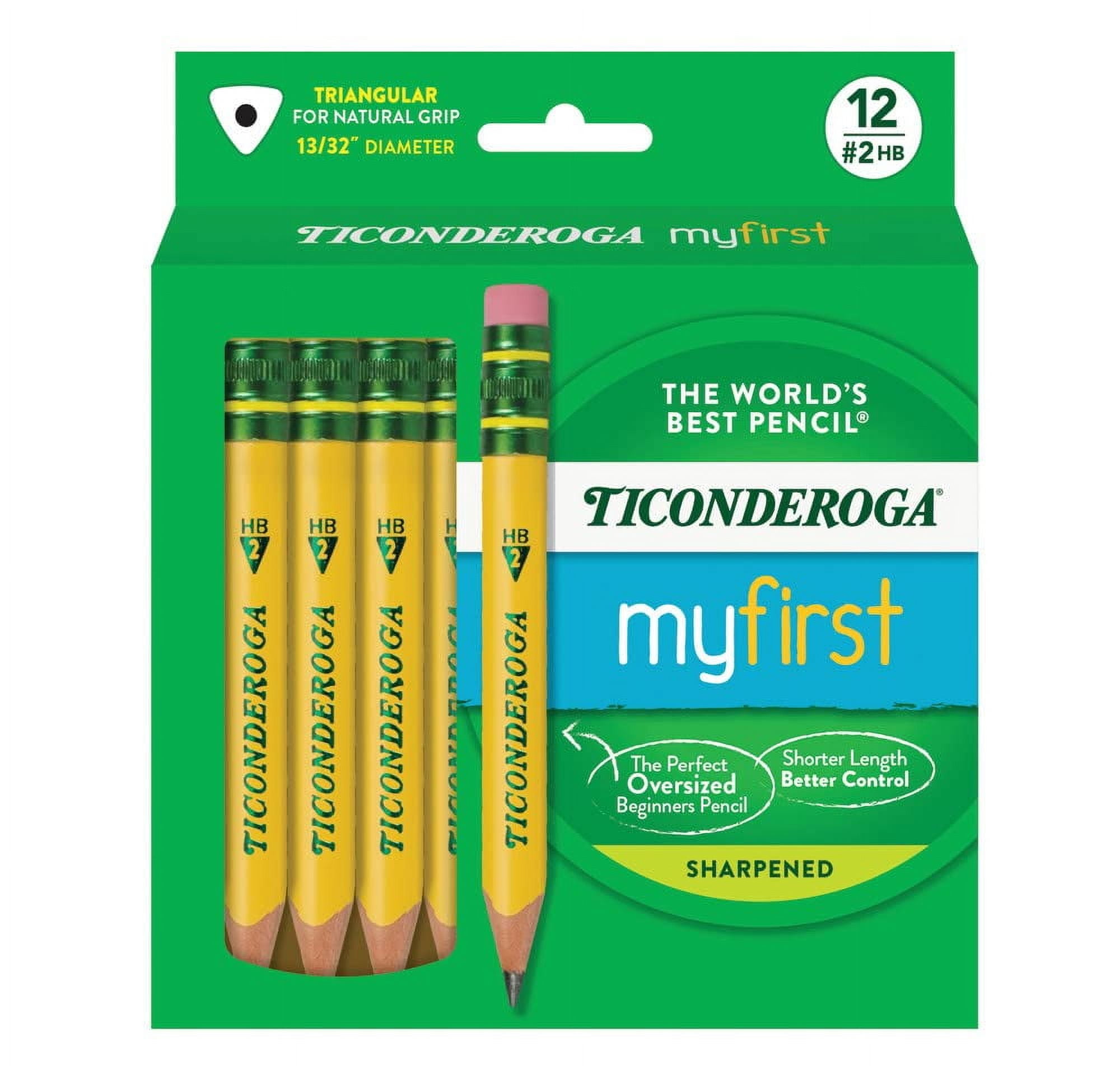 Ticonderoga My First Short Triangular Wood-Cased Pencils, #2 HB Soft ...
