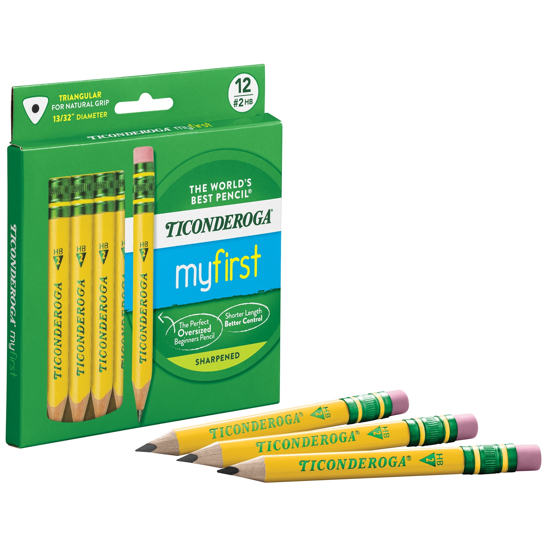 Ticonderoga Beginner's Jumbo Pre-Schooler's Wooden Pencils, HB 2 Soft ...