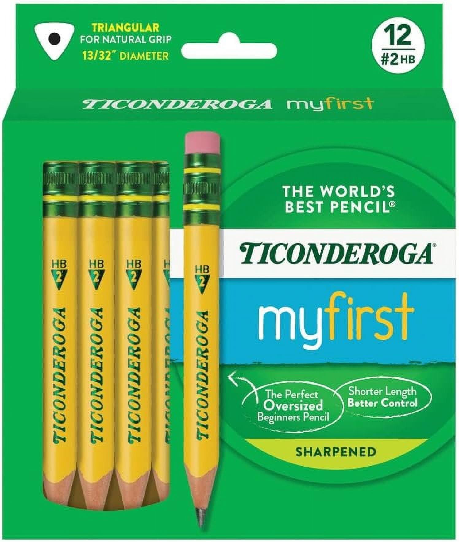 Ticonderoga Beginner's Jumbo Pre-Schooler's Wooden Pencils, HB 2 Soft ...