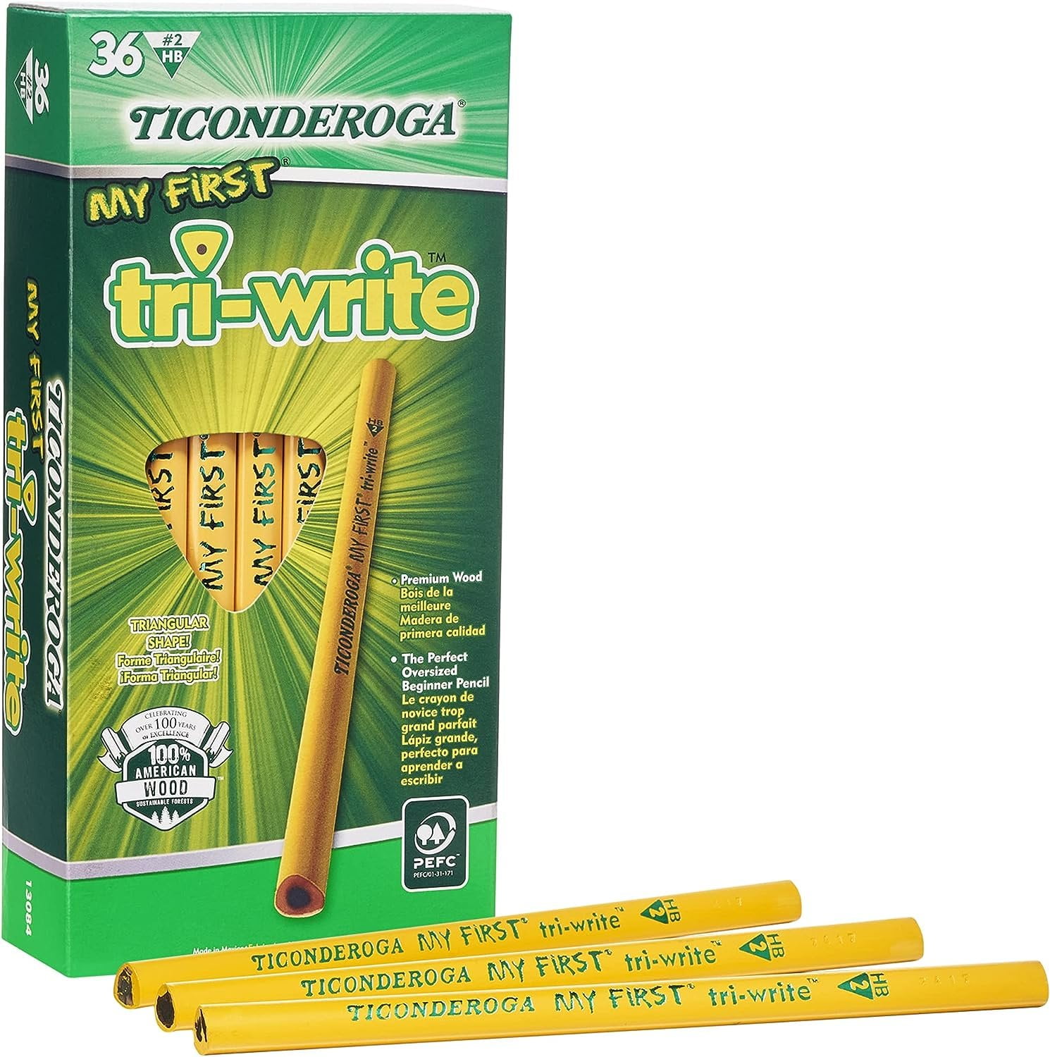 Ticonderoga My First Tri-Write Pencils without Eraser, Primary Size ...