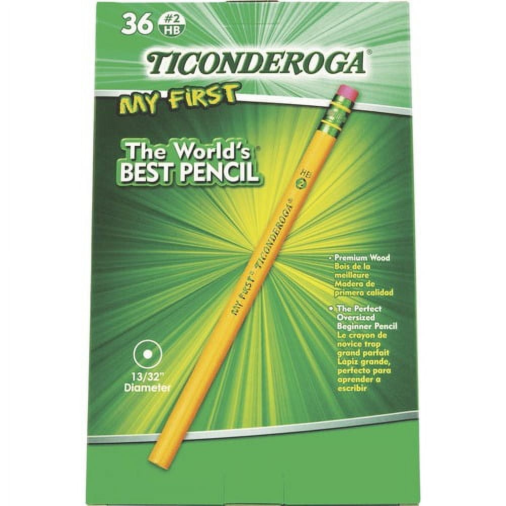 Ticonderoga My First Wood Pencil - #2 Lead - Yellow Wood Barrel - 36 ...