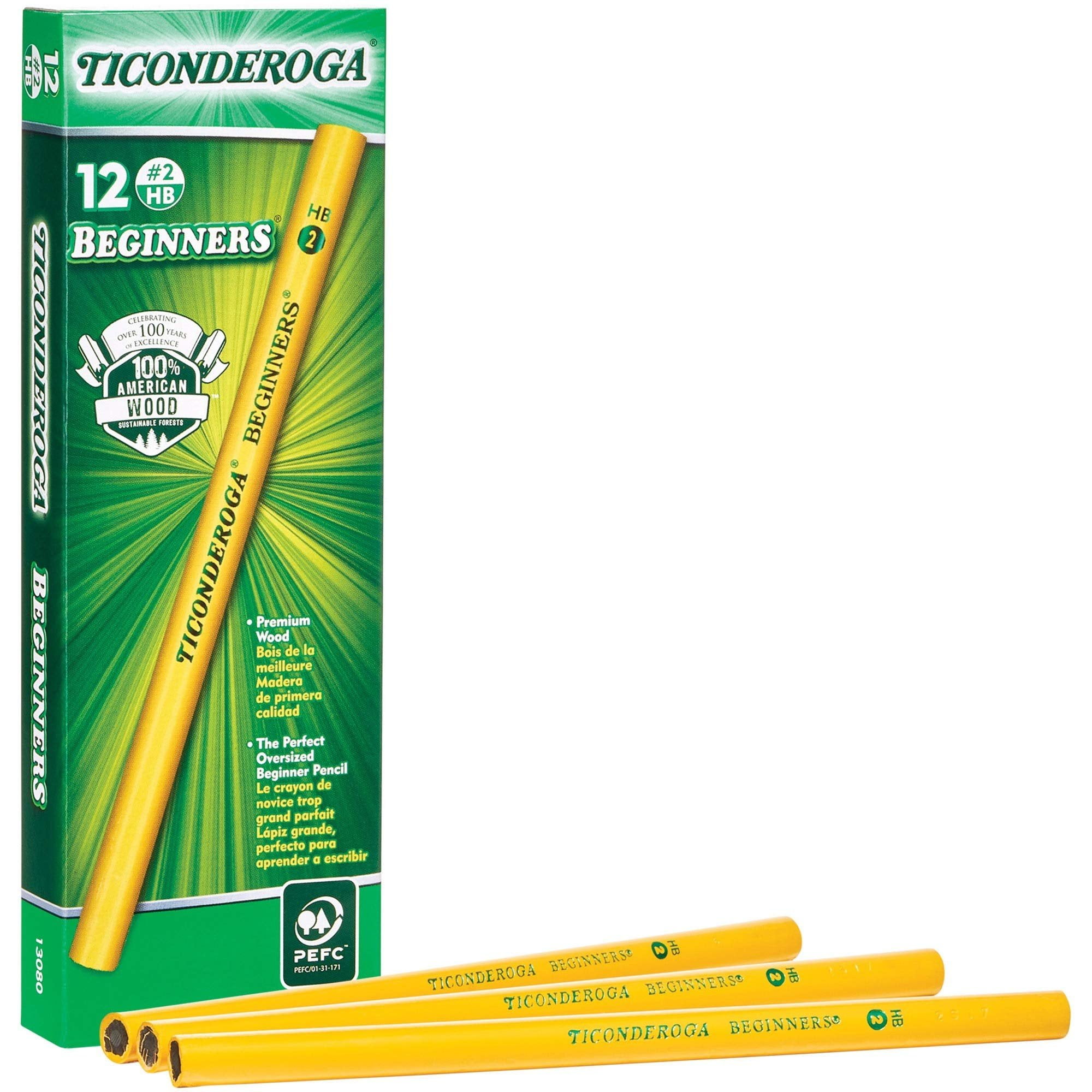 Ticonderoga - PPNE Beginner Primary Size Pencils, Wood-Cased #2 HB Soft ...