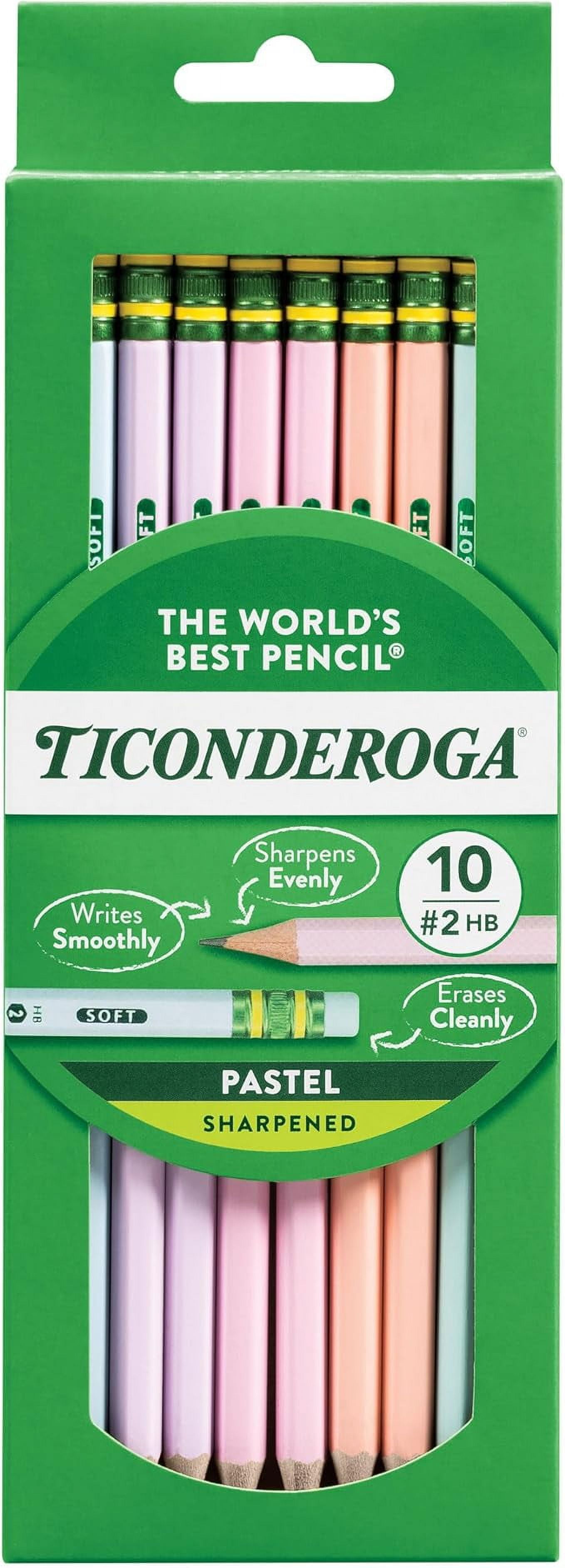 Ticonderoga® Pastel Pencils, 2 Soft, Assorted Colors, Pack Of 10 ...
