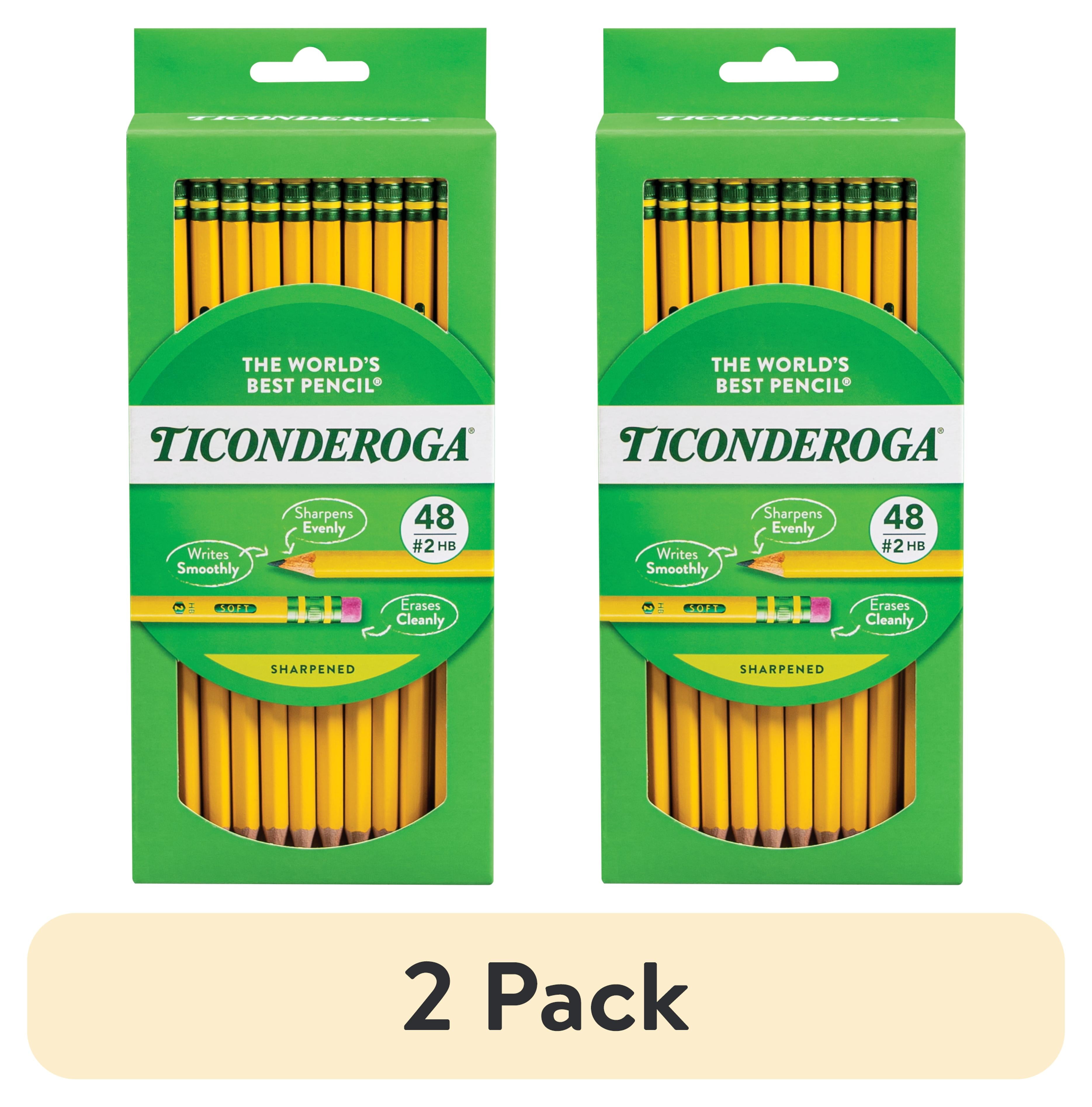 (2 pack) Ticonderoga Premium Wood Pencils, Sharpened #2 Lead, Yellow ...