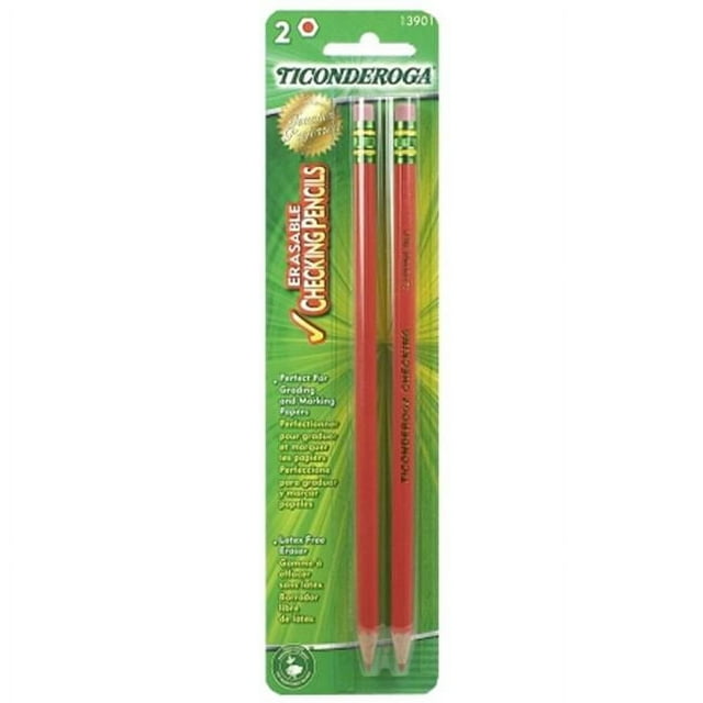Sharpened Ticonderoga Red Checking Pencil, Erasable Red Lead Pencil, 2 ...