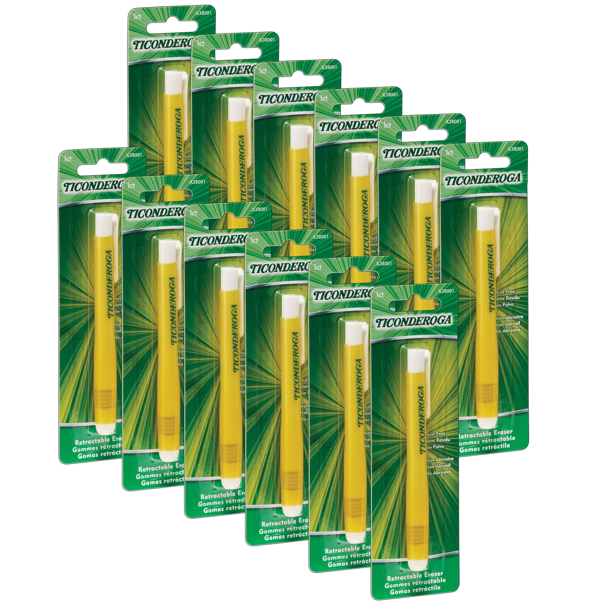 Ticonderoga Retractable White Eraser, Pack of 12 - Walmart.com