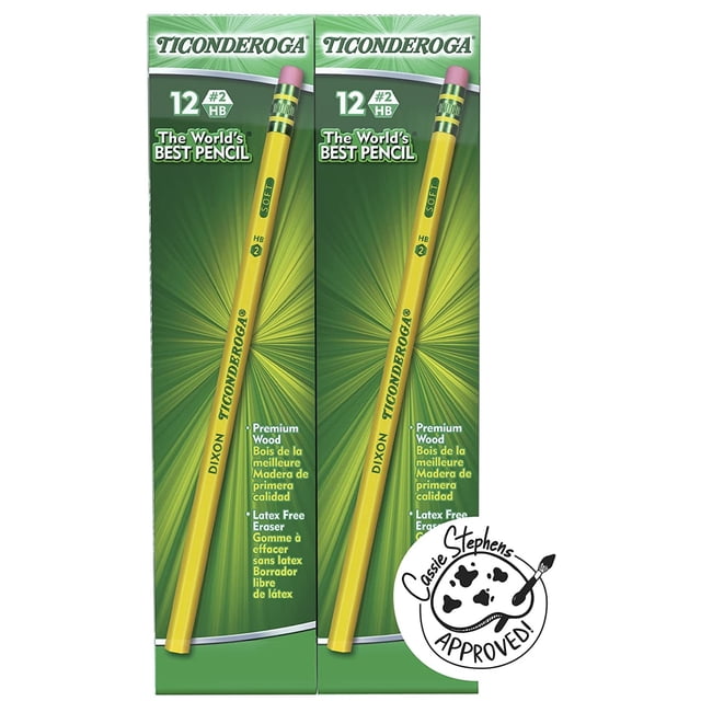 Ticonderoga Woodcase Pencil, F #2.5, Yellow Barrel, Dozen -:- Sold as 2 ...
