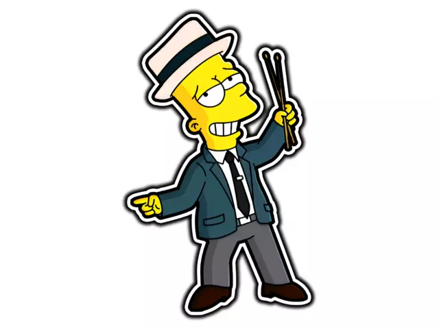 Tictock Bart Waterproof Sticker Phone Decal Water Bottle Stickers Car ...