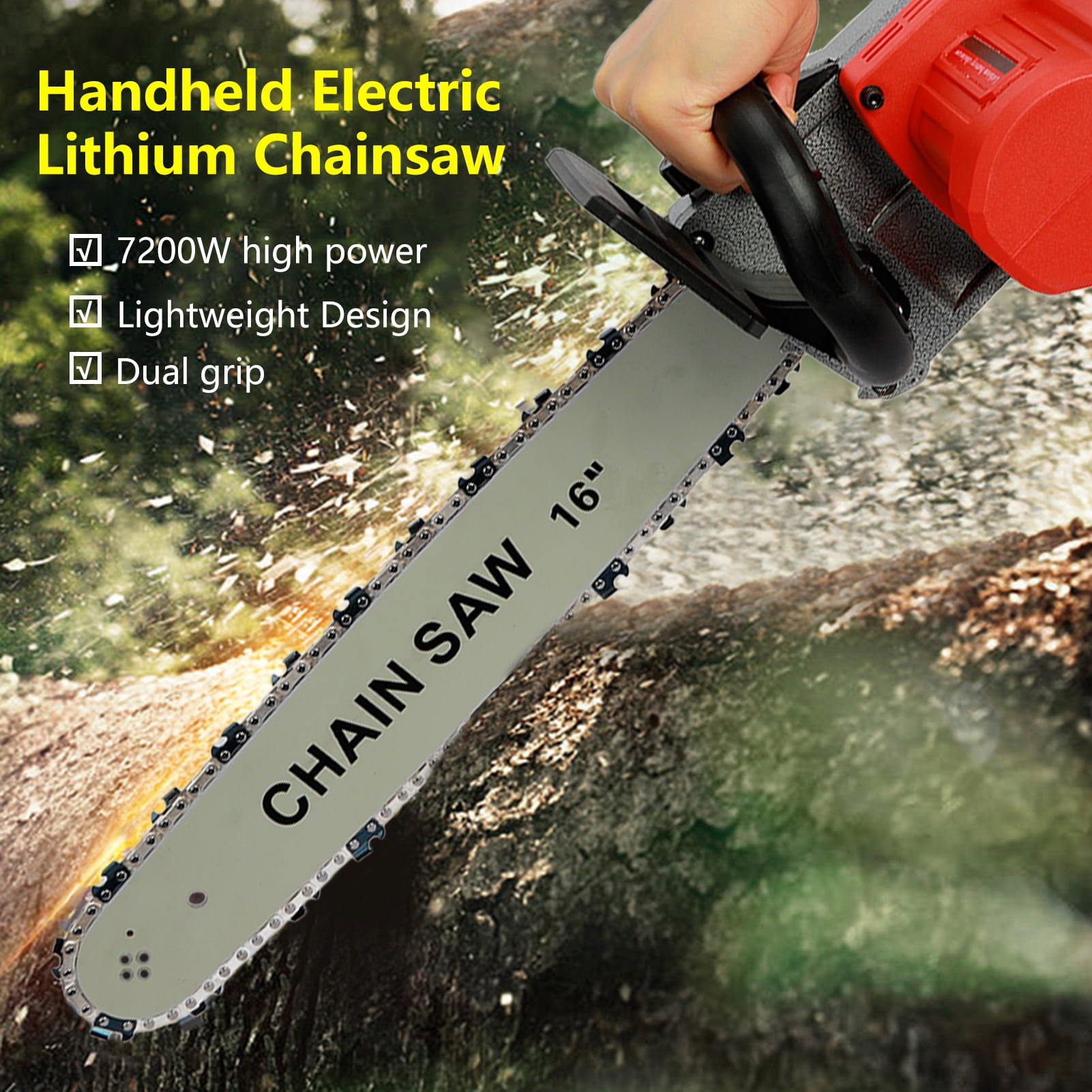 TidBay 1Pc/1 Set Electric Chain Saw Brushless Motor Handheld ...