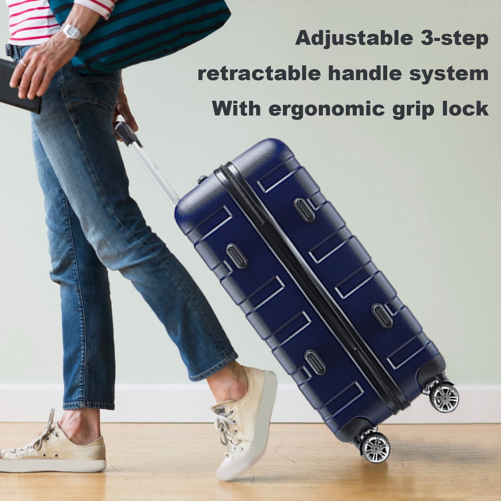 TidBay 3 Pcs/Set Suitcase Set Different Sizes Large Hard Shell Spinner ...