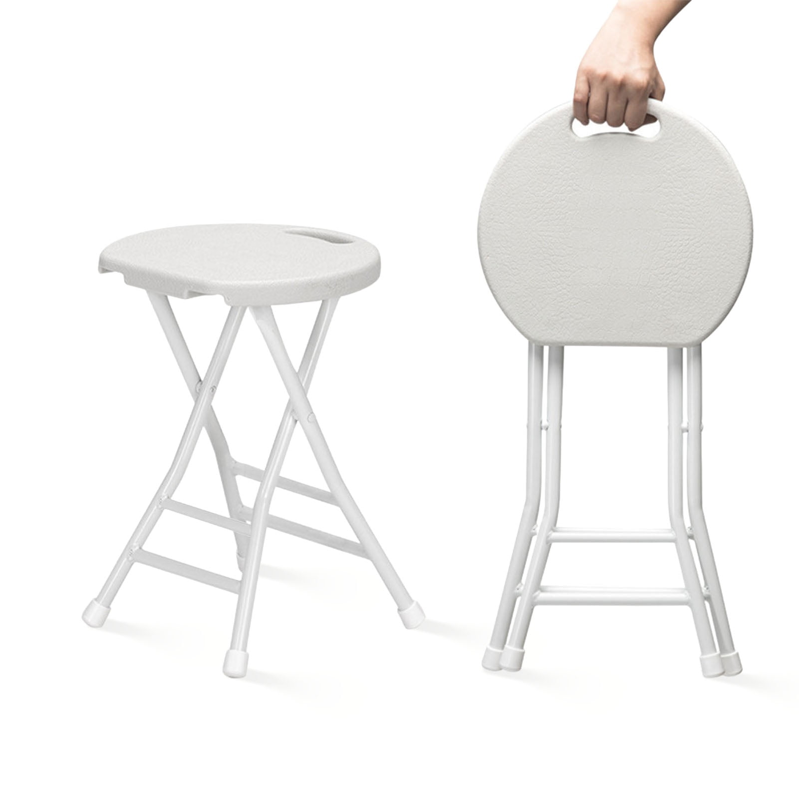 TidBay 6Pcs 17 inch Tall Folding Stool, Portable Plastic Bar Stool with ...