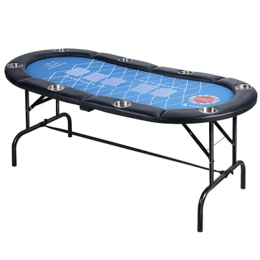RayChee Portable 10-Player Poker Table, Foldable Texas Holdem, Padded ...