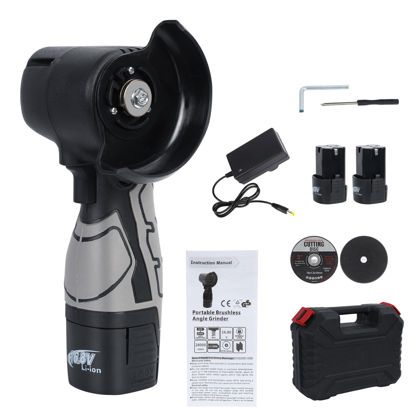 TidBay Angle Grinder Tool, Cordless Mini Angle Grinder, Brushless Cut ...