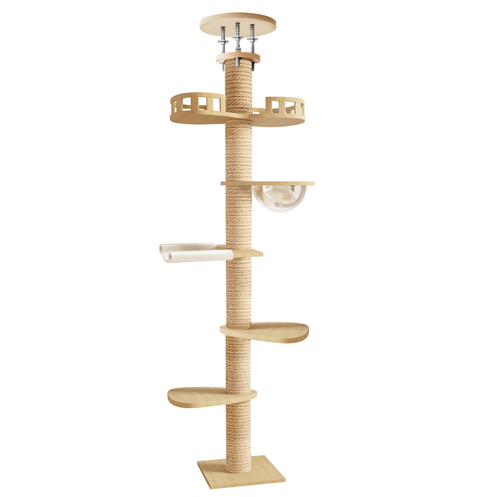 TidBay Cat Tree, Floor to Ceiling Cat Tree, Height Adjustable Cat Tower ...