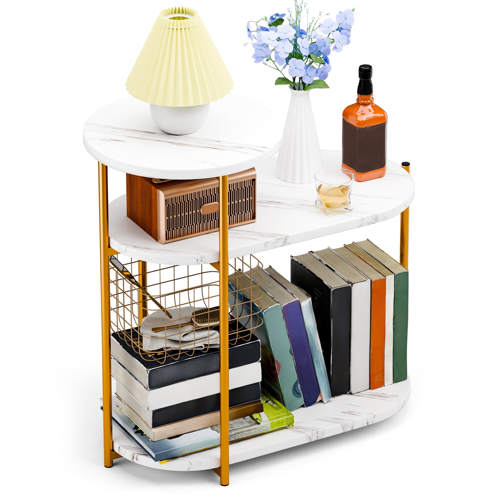 TidBay End Table, Narrow Side Table, Slim Bedside Table, Small Storage ...