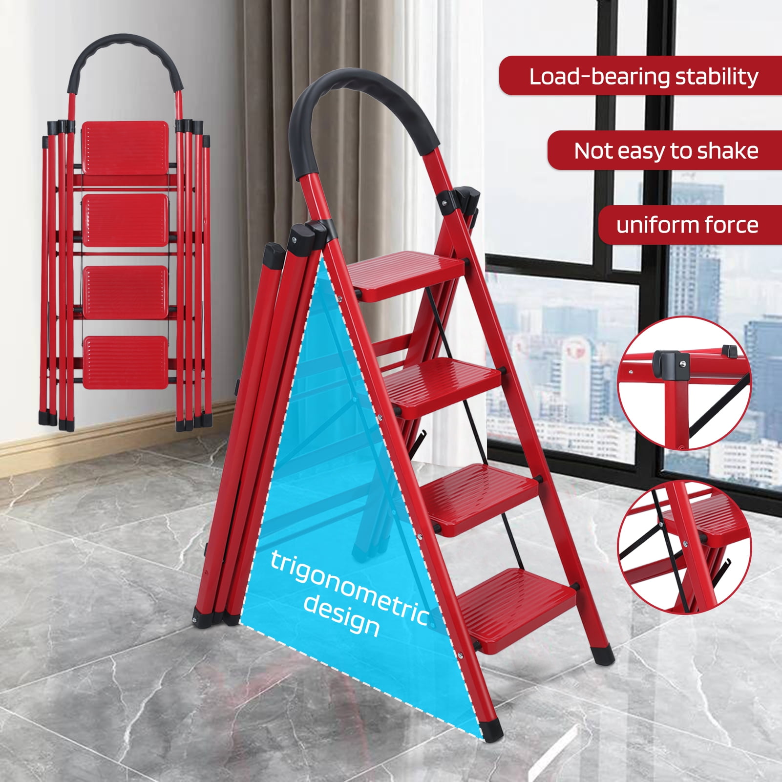 TidBay Foldable Drying Rack with Non-slip 4 Step Ladder, 330lb Load ...