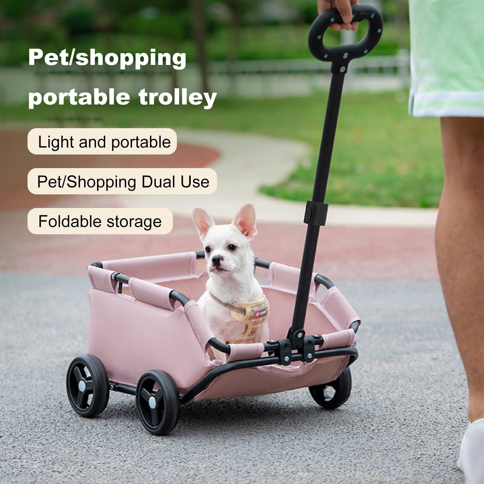 TidBay Pet Stroller Dog Cart 4 Wheels Folding Small Dogs Cats Stroller ...