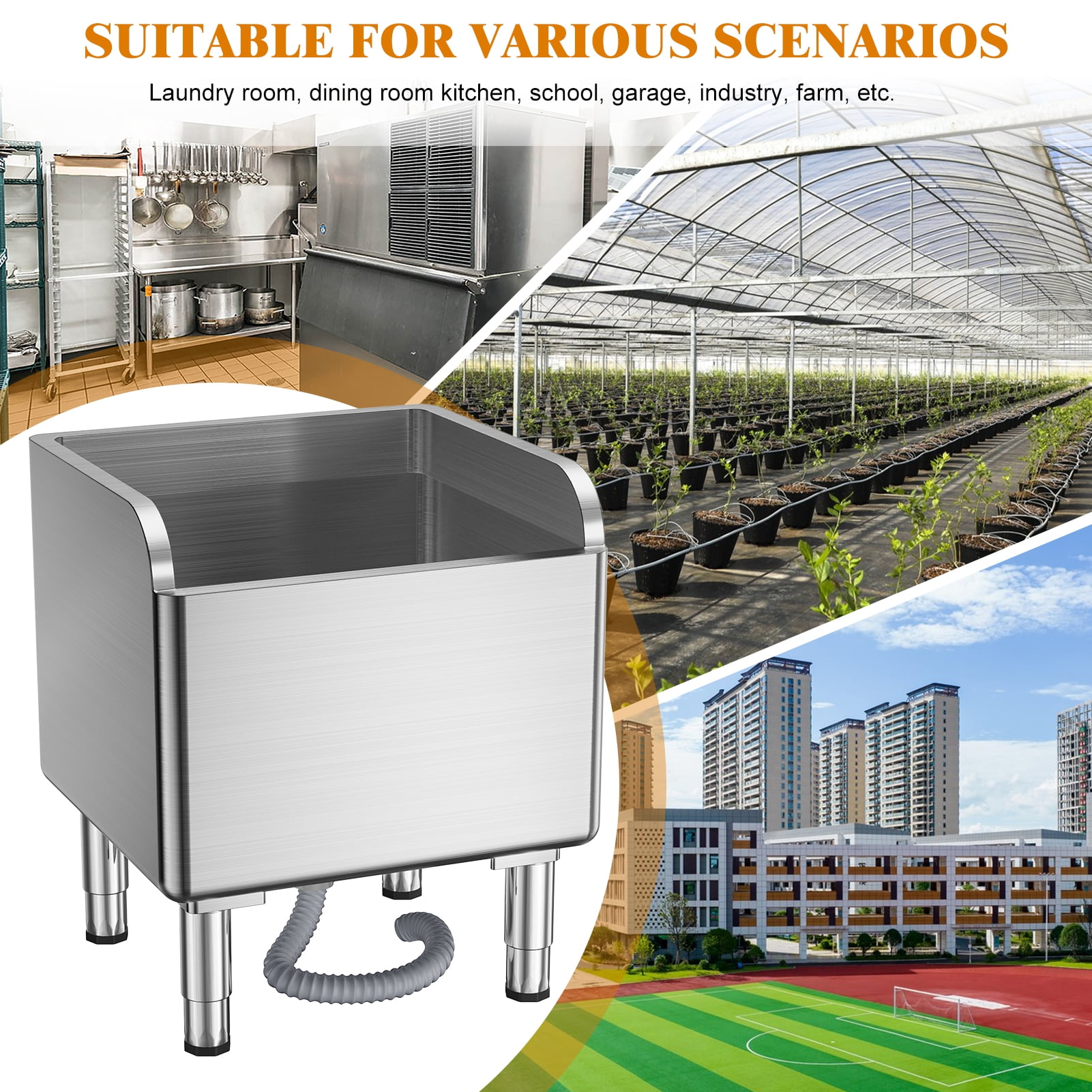 TidBay Slop Sink, Floor Mop Sink, Commercial Floor Mop Sink, Stainless ...