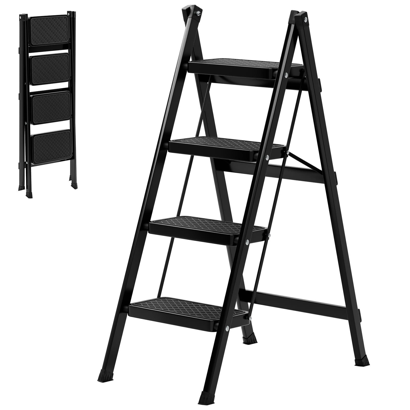 TidBay Step Ladder, 4 Step Ladder Folding Step Stool, Multi-Purpose ...