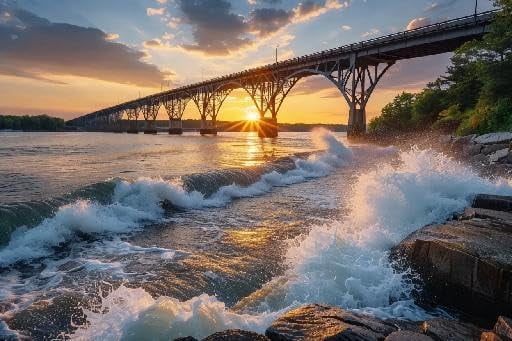 Tidal Change Under The Borne Bridge at The Cape Cod Canal Jigsaw 1000 ...
