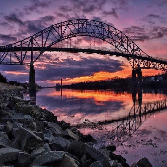 Tidal Change Under The Borne Bridge at The Cape Cod Canal Jigsaw Puzzle ...