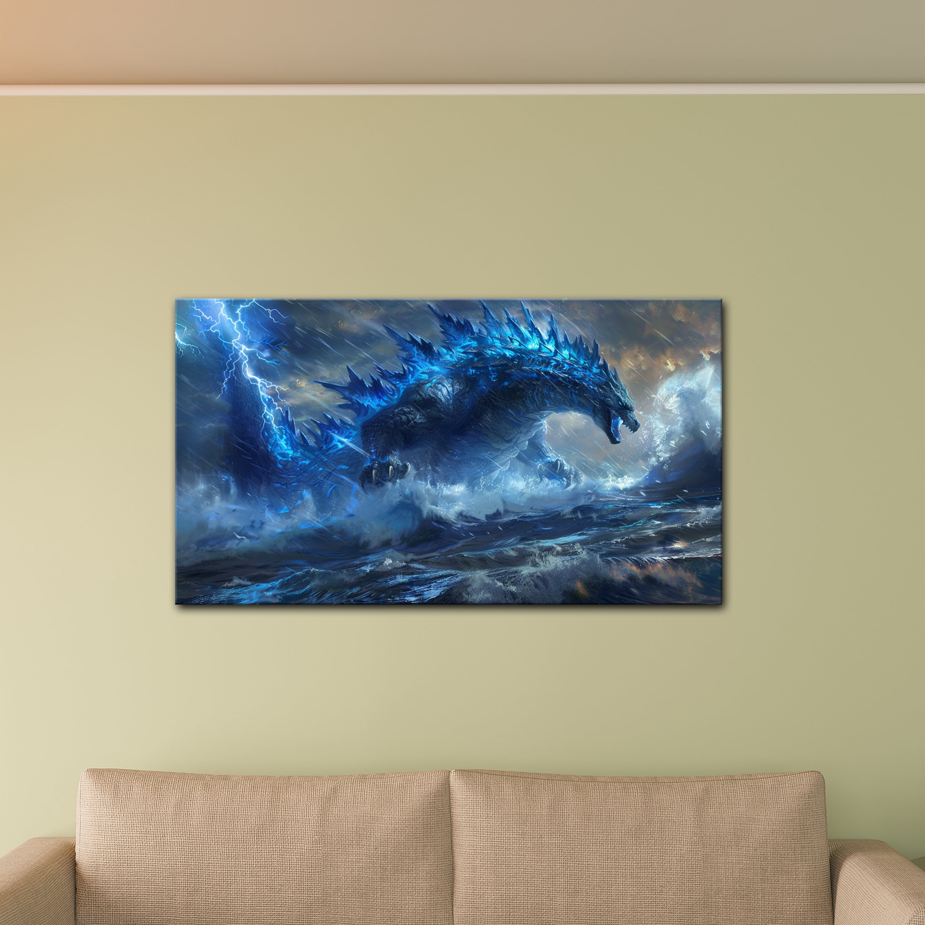 Tidal Judgment - Godzilla in a Sea Storm Blu-ray (12 "x18" customizable ...