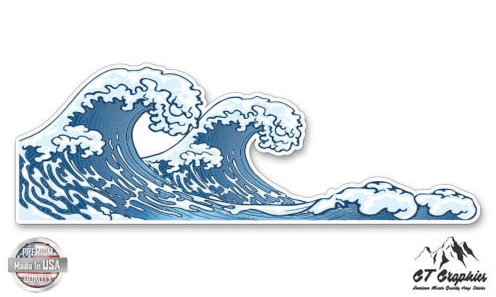 Tidal Waves - 12" Vinyl Sticker Waterproof Decal - Walmart.com