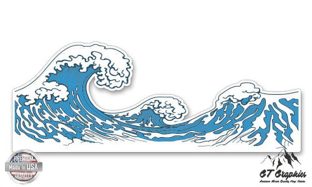 Tidal Waves - 5" Vinyl Sticker - For Car Laptop I-Pad - Waterproof ...