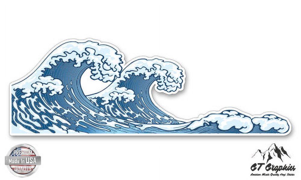 Tidal Waves - 8" Vinyl Sticker - For Car Laptop I-Pad - Waterproof ...