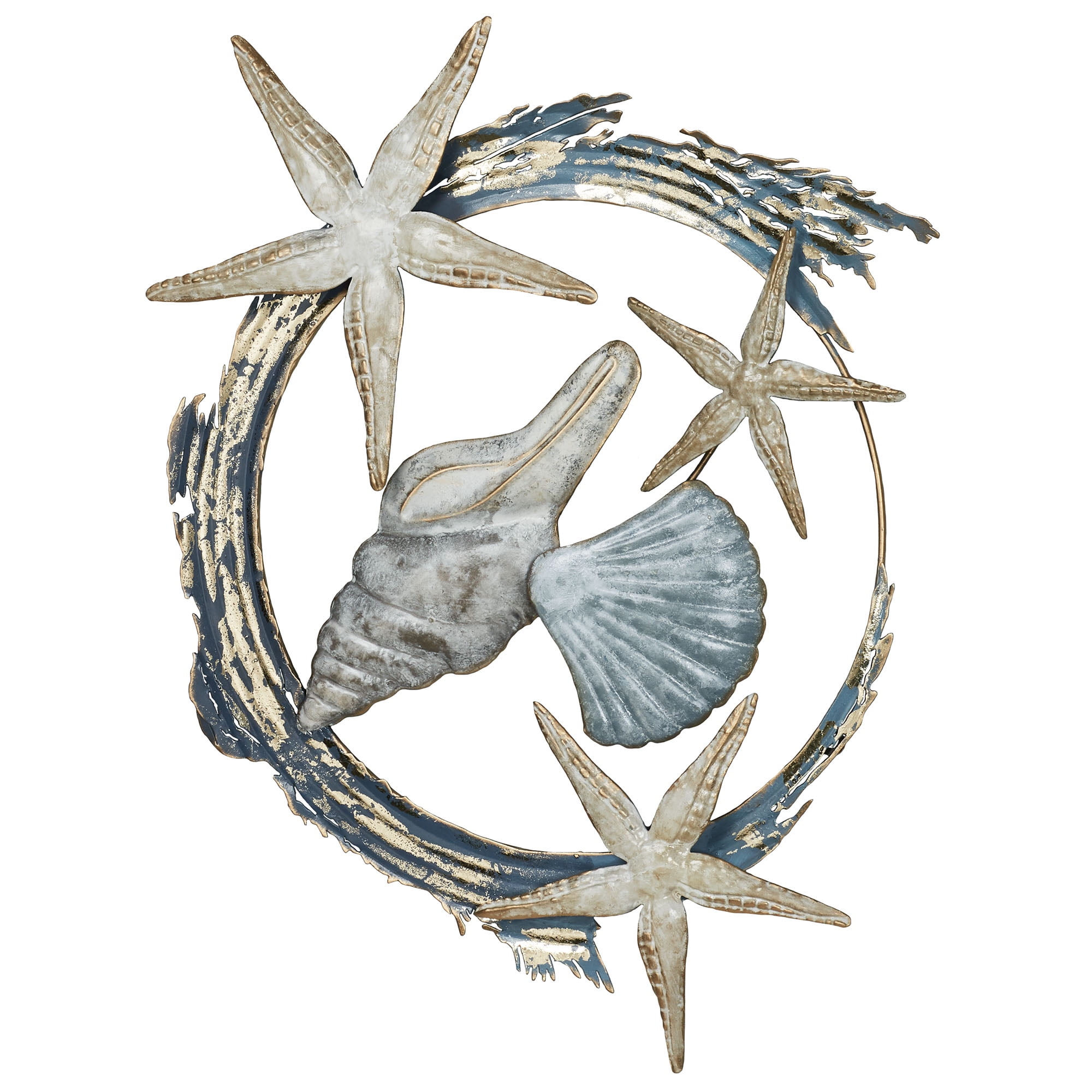 Tidal Waves Coastal Hand-finished Metal Wall Art Sculpture - Walmart.com