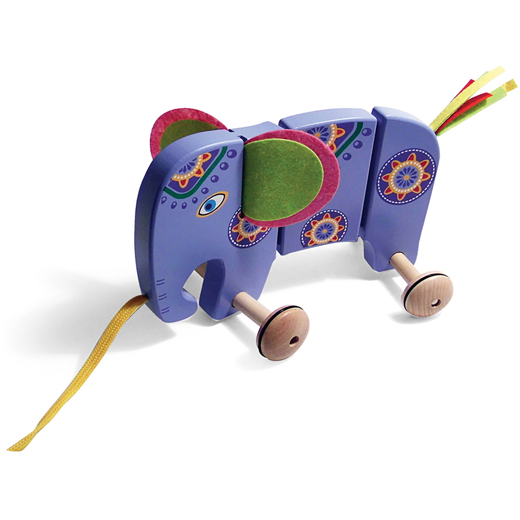 TiddlyTots Large Wooden Pull-Along Elephant - Walmart.com