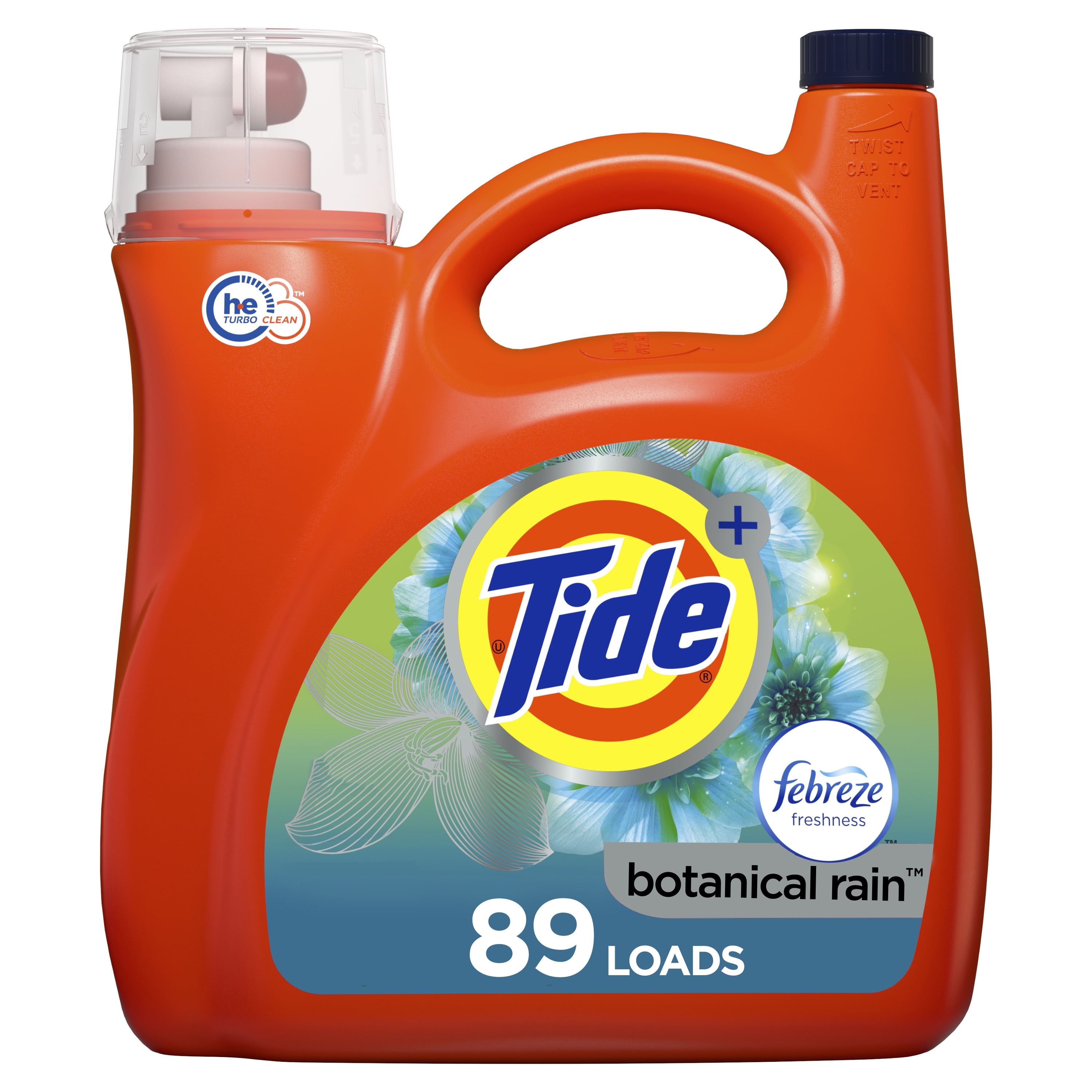 Tide Botanical Rain HE, 89 Loads Liquid Laundry Detergent, 138 fl oz ...