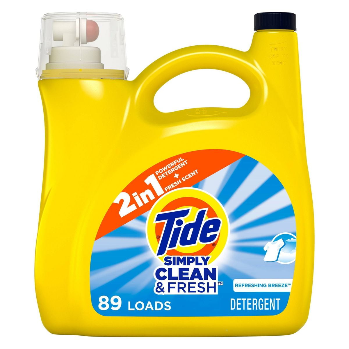 2X - Tide Clean Fresh Simply Refreshing Breeze HE Compatible Liquid ...