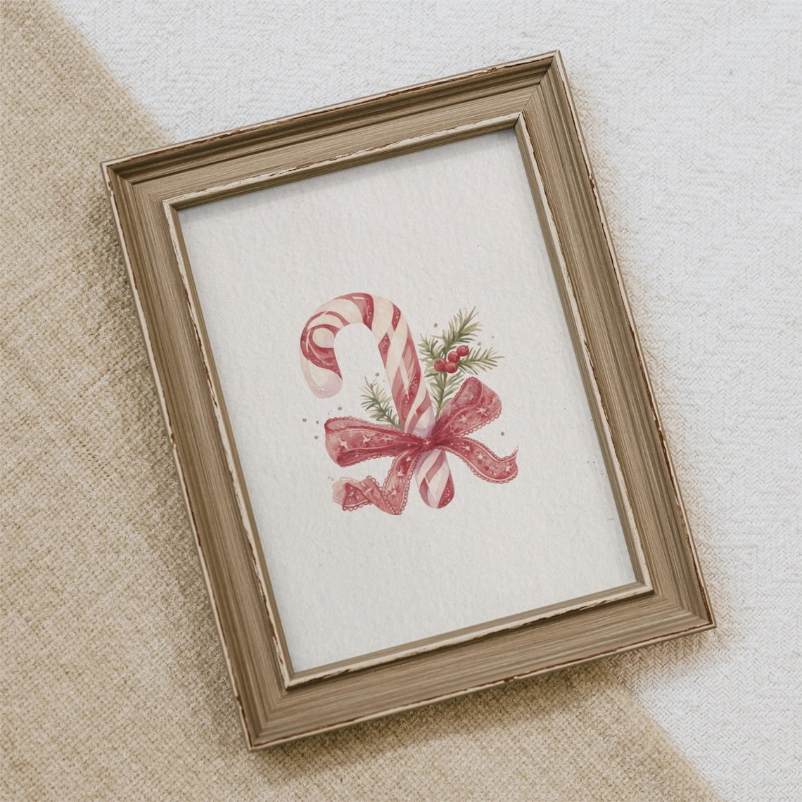 Tide Cute Candy Cane Print, Saint Nicholas Day Decor, Wall Art, Minimal ...