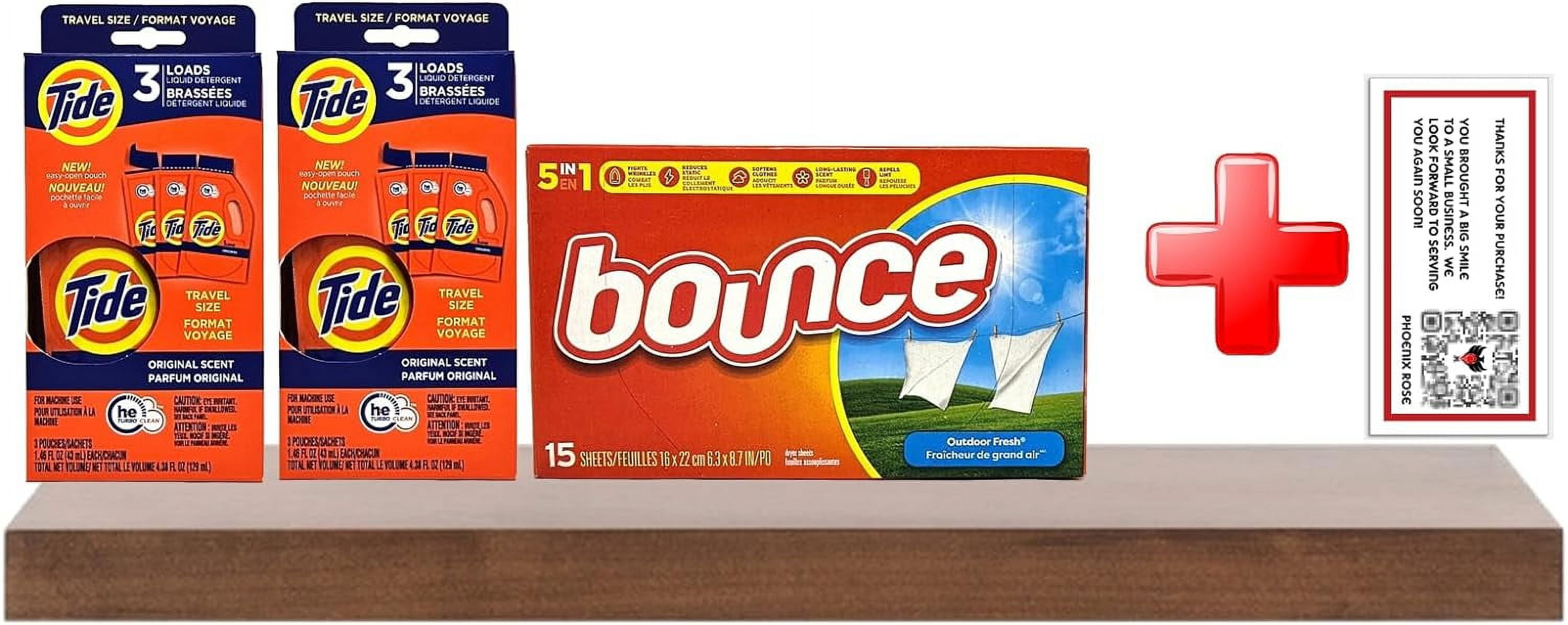 Tide Detergent And Bounce Dryer Sheets Travel Bundle - Tsa Compliant ...