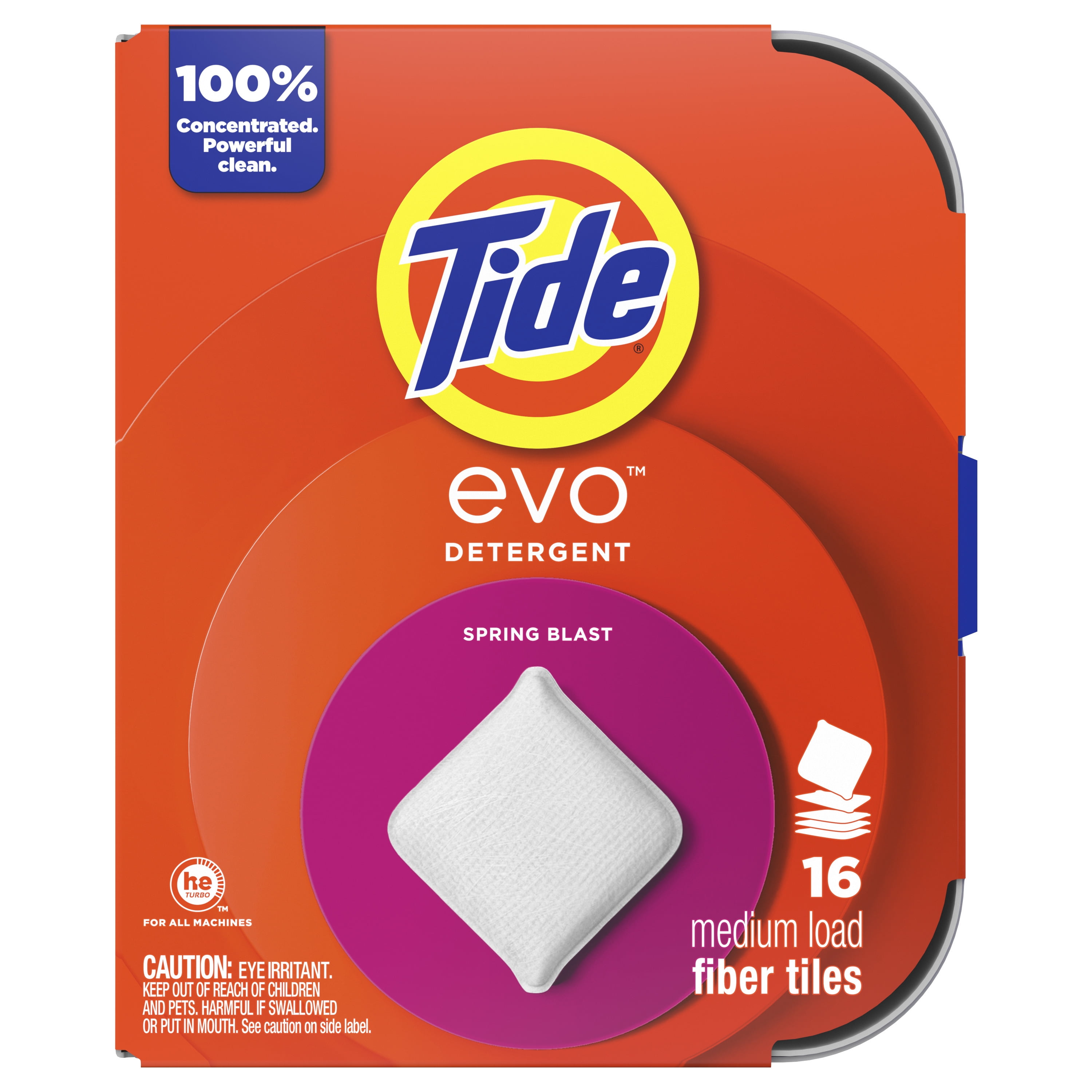 Tide Evo Laundry Detergent Tiles 16 Ct, Spring Blast Scent, Laundry ...