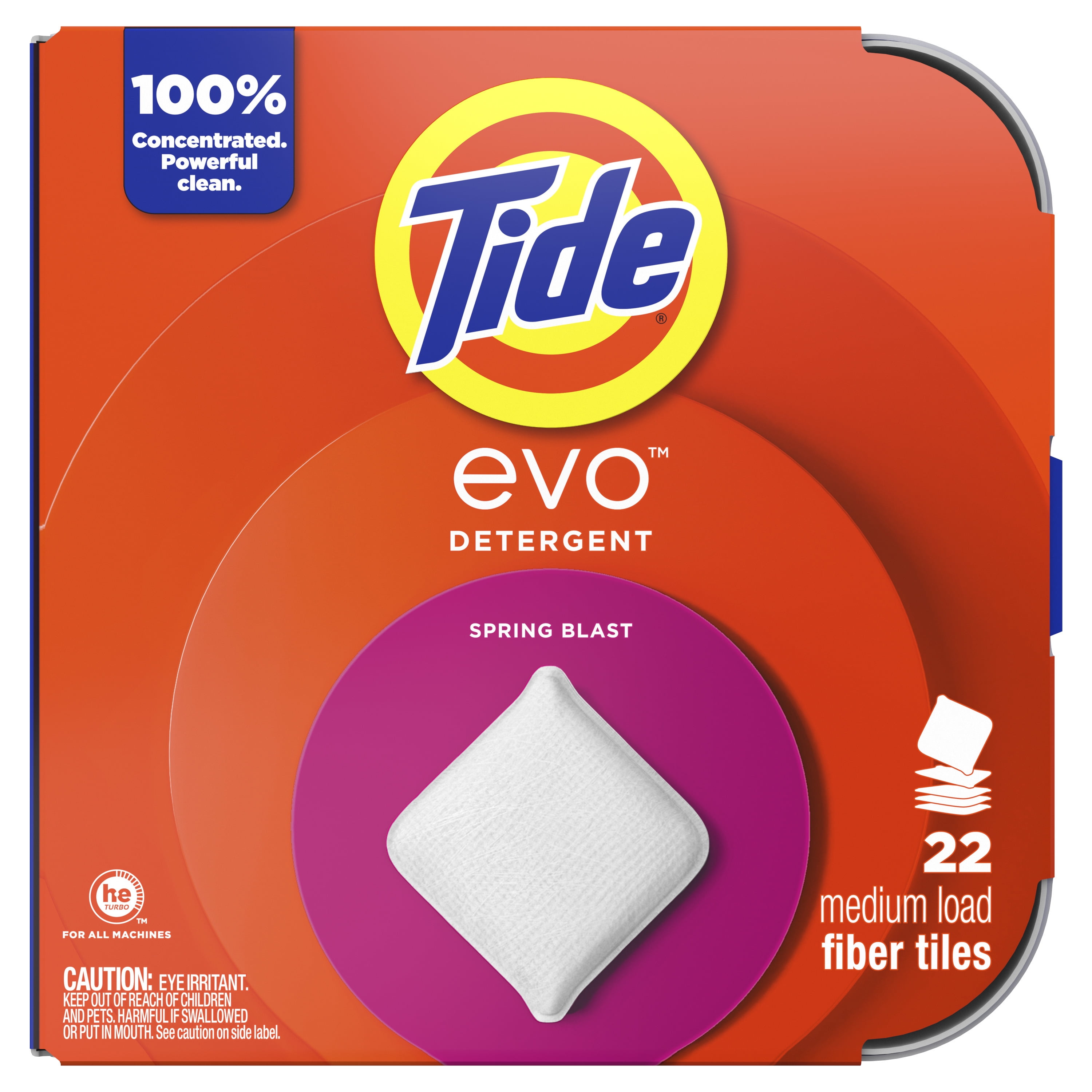Tide Evo Laundry Detergent Tiles 22 Ct, Spring Blast Scent, Laundry ...