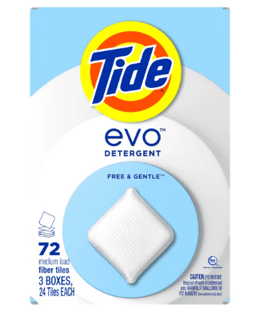 Tide Evo Laundry Detergent Tiles, Free & Gentle, 72-count - Walmart.com