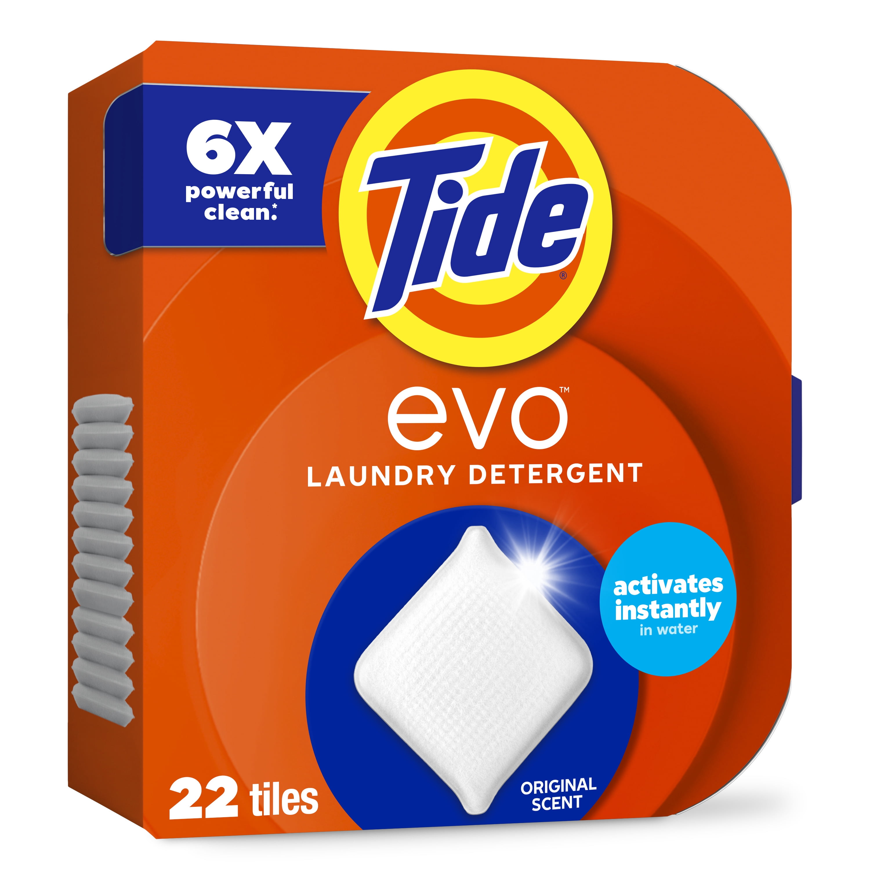 Tide Evo Laundry Detergent Tiles, 100% Concentrated, 6X Cleaning Power ...
