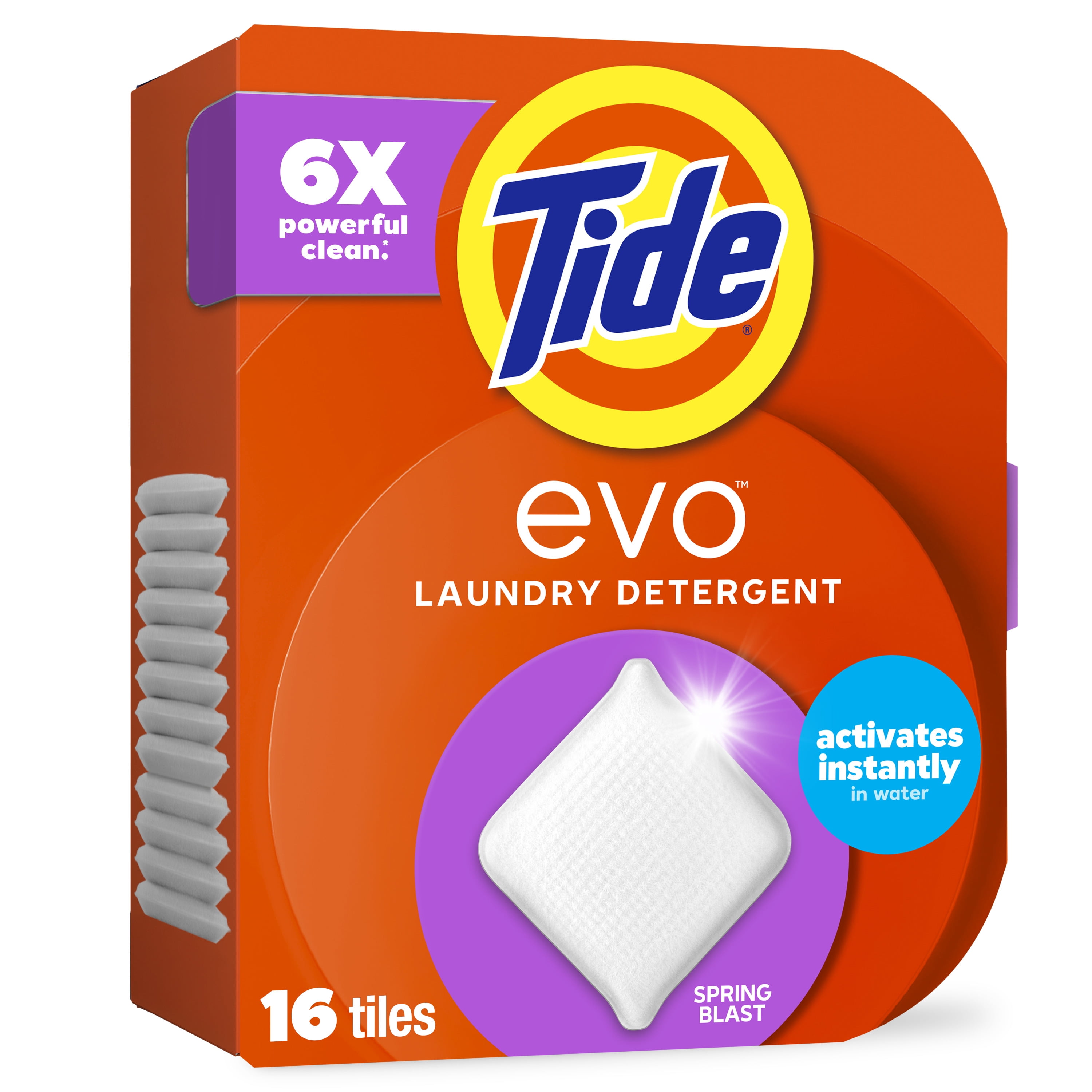 Tide Evo Laundry Detergent Tiles, 100% Concentrated, 6X Cleaning Power ...