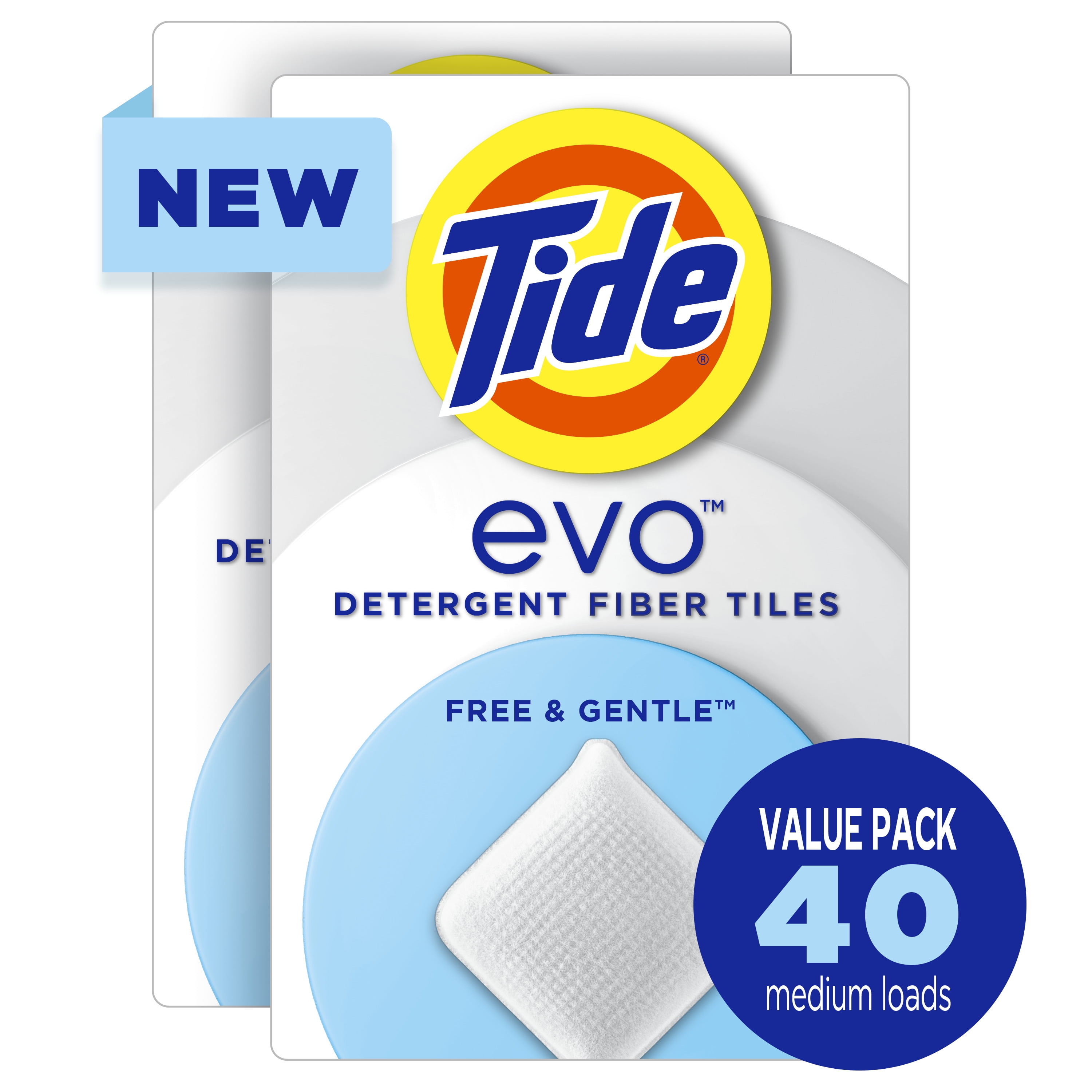 Tide Evo Free & Gentle Laundry Detergent Tiles, Fragrance-Free Laundry ...