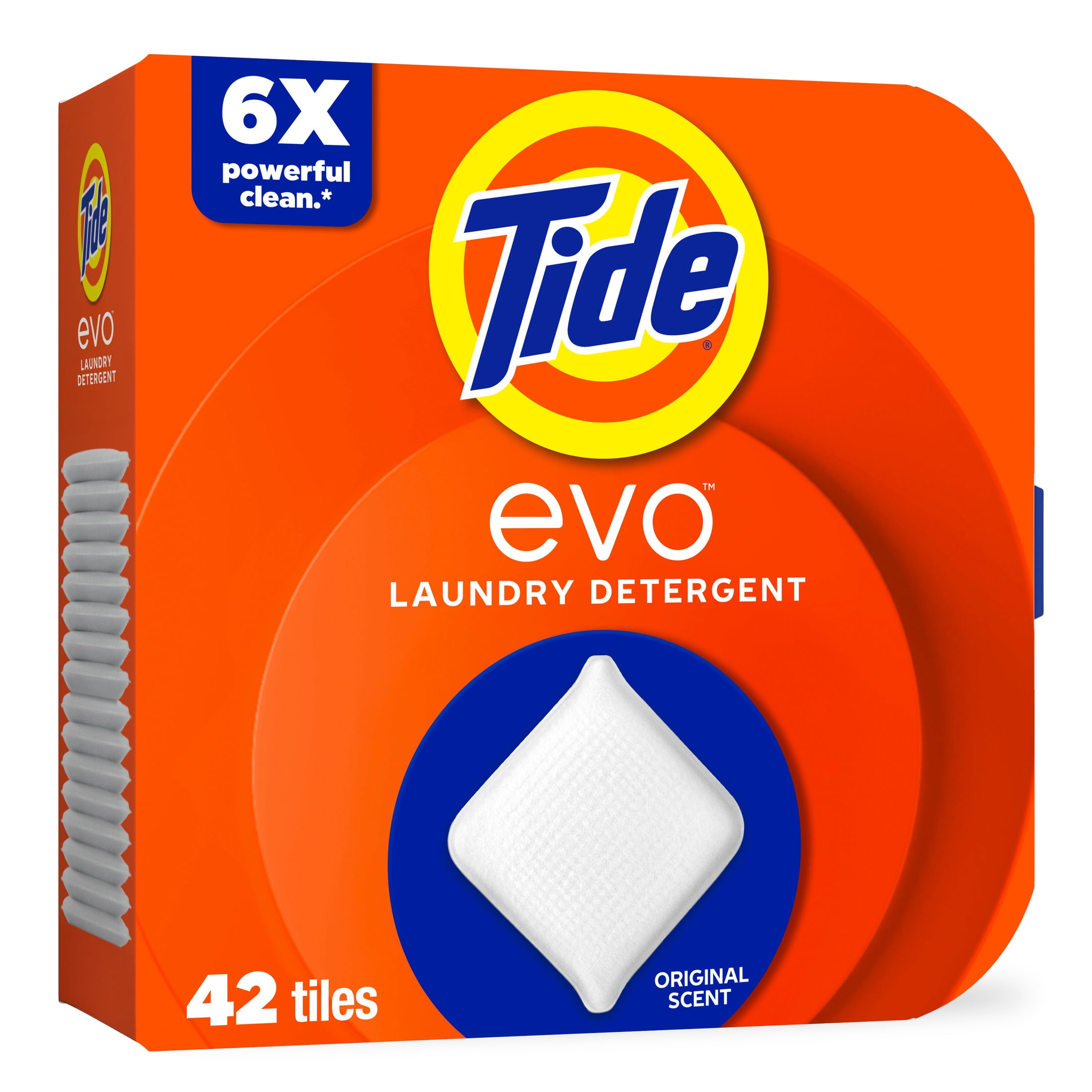 Tide Evo Laundry Detergent Tiles, 100% Concentrated, 6X Cleaning Power ...