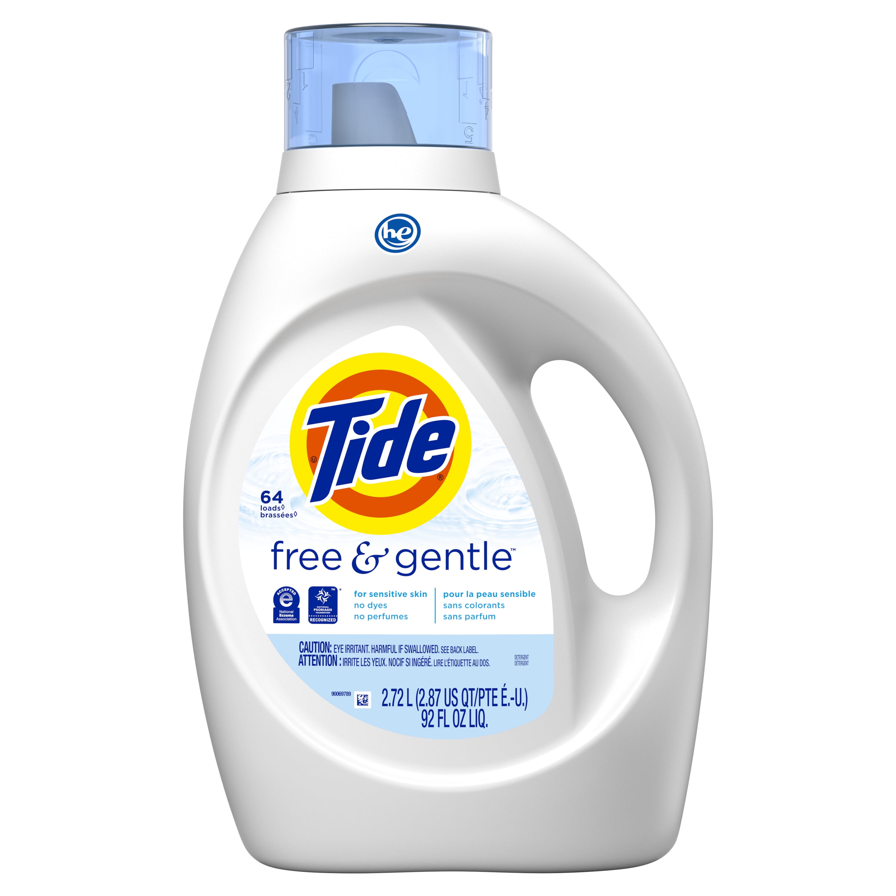 Tide High Efficiency Unscented & Dye-Free Gentle Liquid Laundry ...