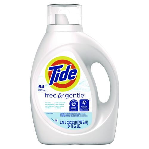Tide Free and Gentle Liquid Laundry Detergent, 64 Loads, 84 oz Bottle ...